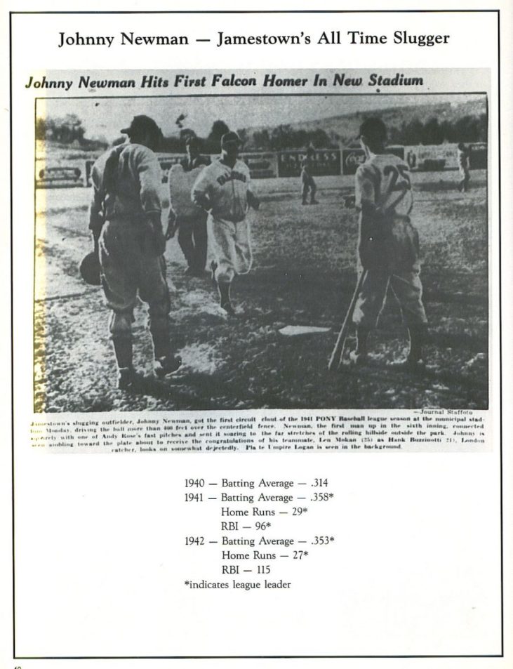 Johnny Newman – Jamestown’s All Time Slugger – Chautauqua Sports Hall ...